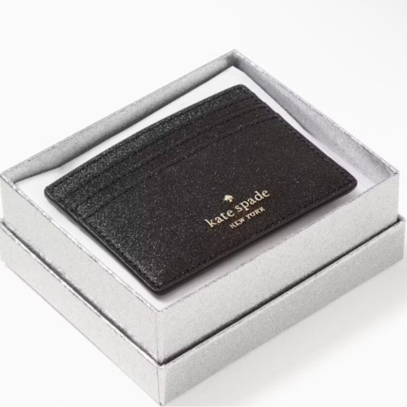 kate spade | Bags | Kate Spade Glitter Black Card Holder | Poshmark